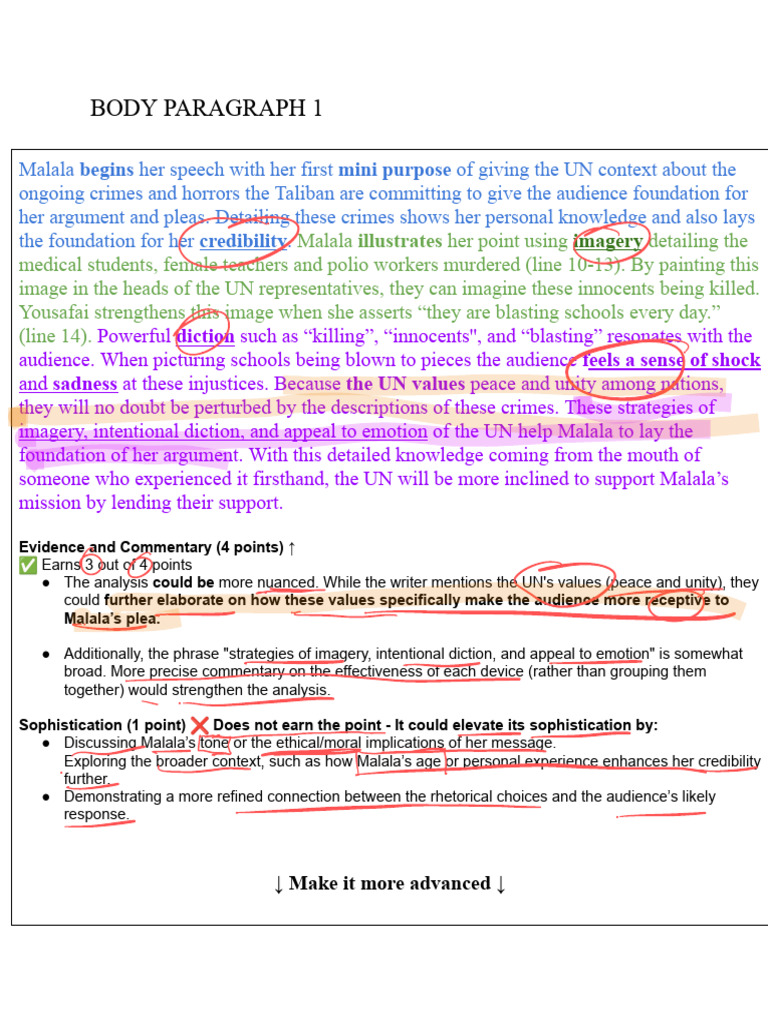 Edited - Rhetorical Analysis - Malala Speech | PDF | Malala Yousafzai ...