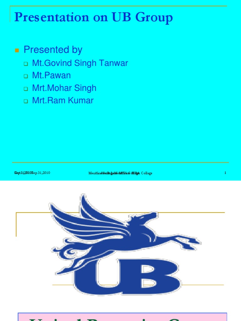 Prensentetion On UB Group | PDF | Alcoholic Drinks | Beverages