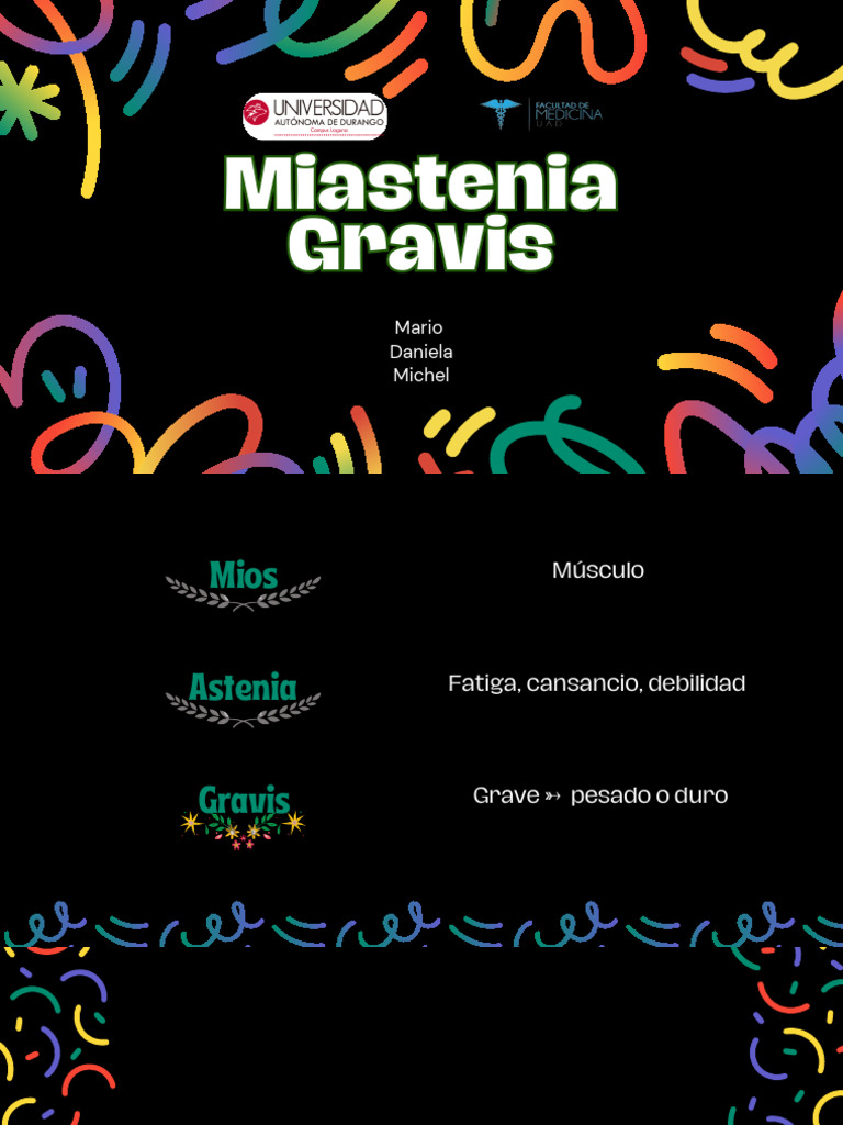 Miastenia Gravis: Definición y Tratamiento | PDF | Unión neuromuscular ...