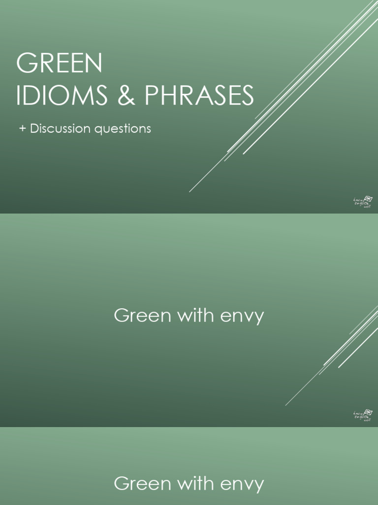 Green Idioms and Phrases ZPDLMP | PDF | Economy And The Environment ...