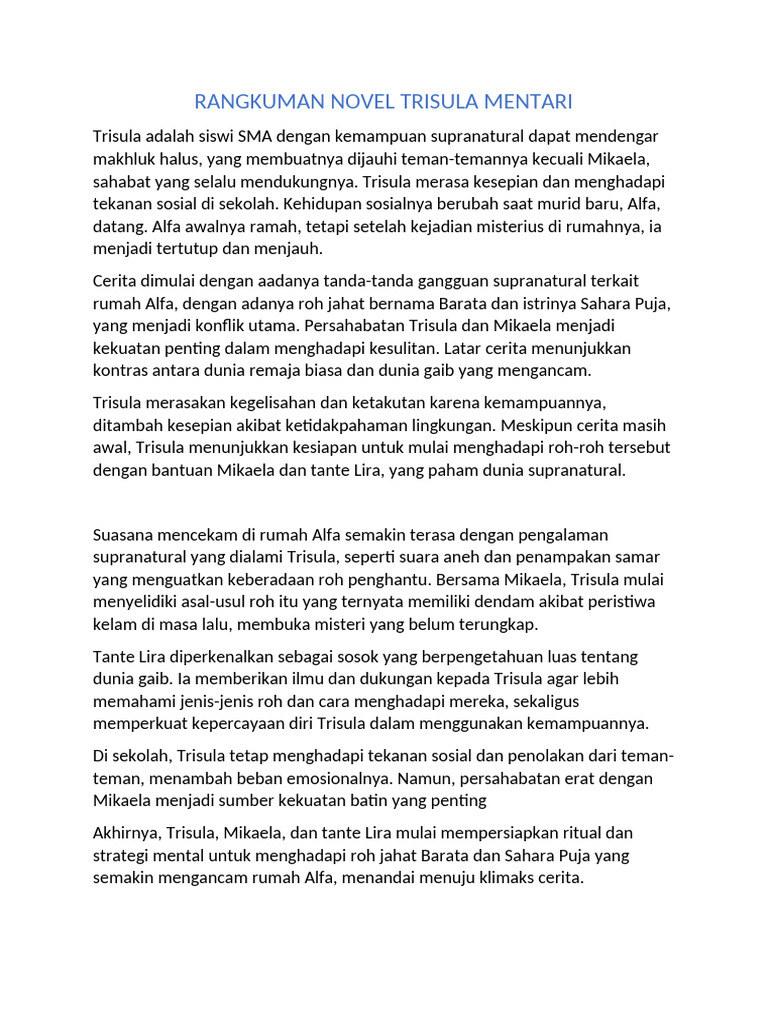 Trisula: Pertarungan Melawan Roh Jahat | PDF