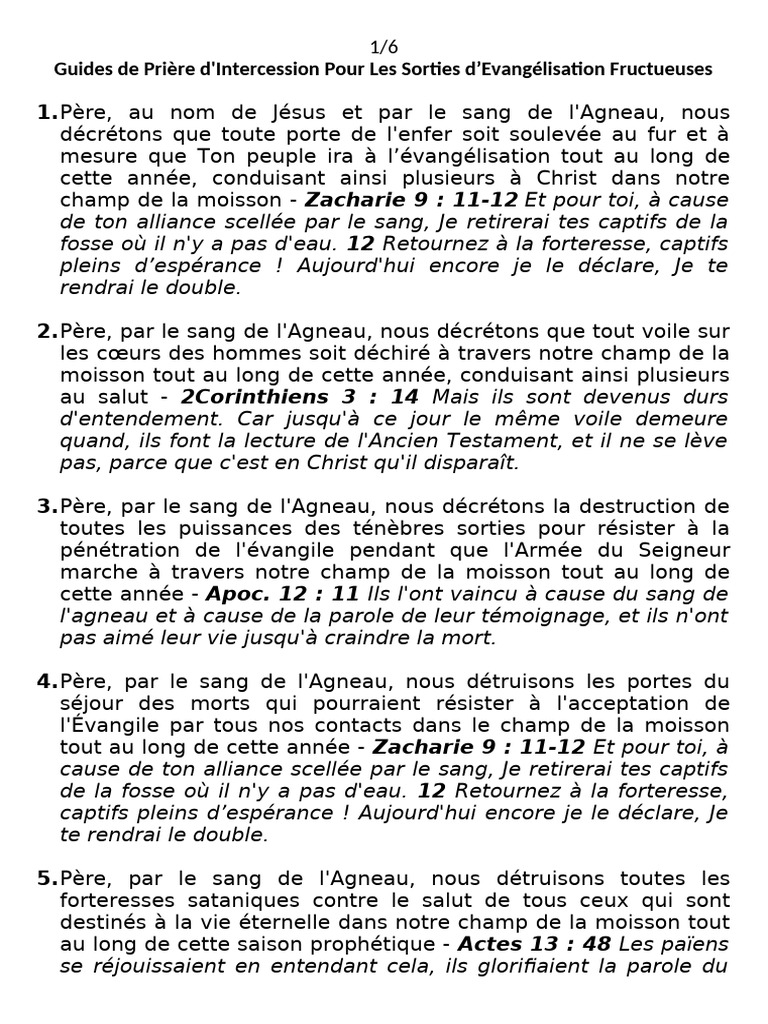 Prière d'Intercession pour l'Évangélisation | PDF | Saint-Esprit | Jésus