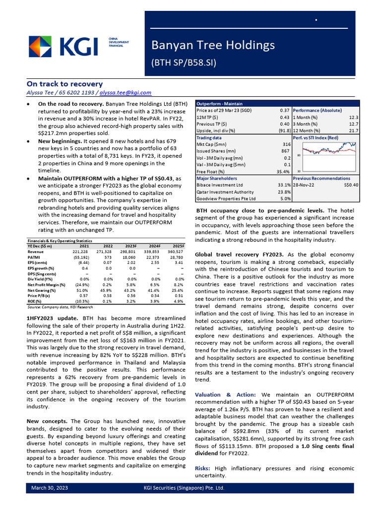 1A.2 Banyan Tree (Update - 30Mar23) | PDF | Cost Of Living | Tourism