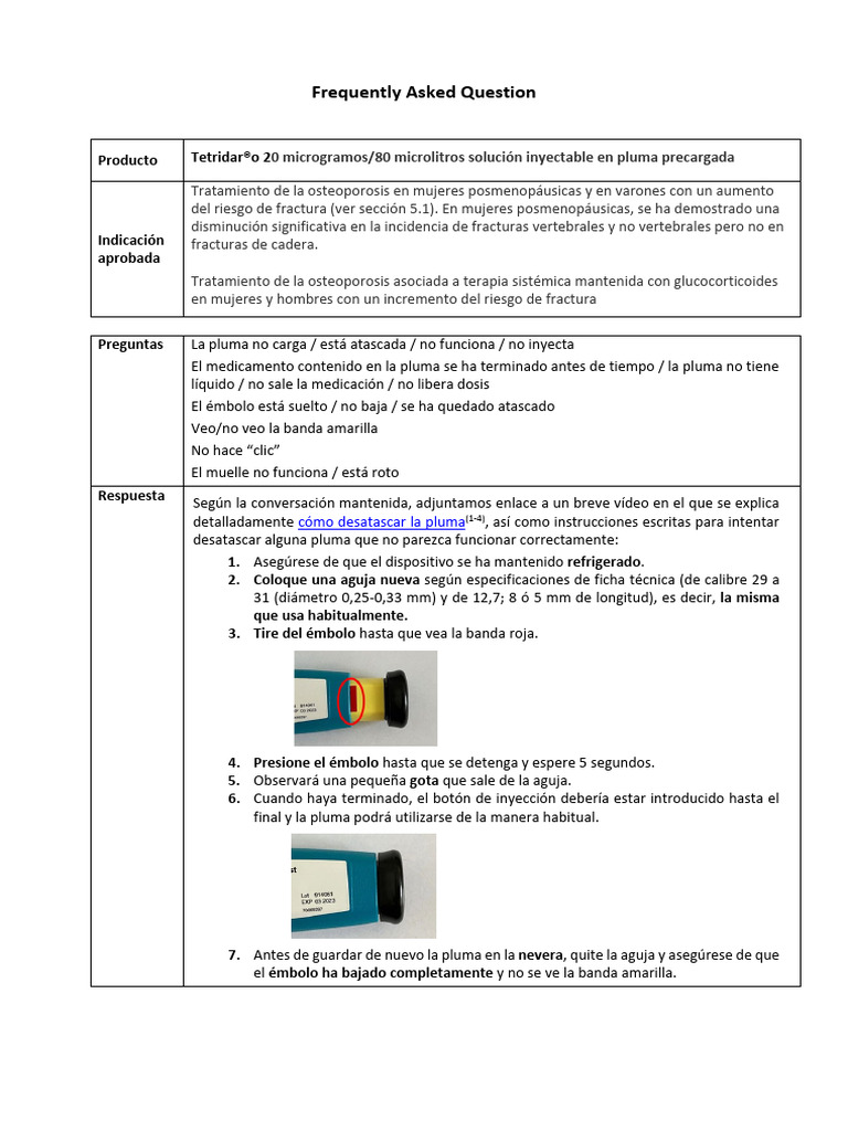 Tetridar - PROCESO PARA DESATASCO - HCP - FARMACIA | PDF | Osteoporosis ...