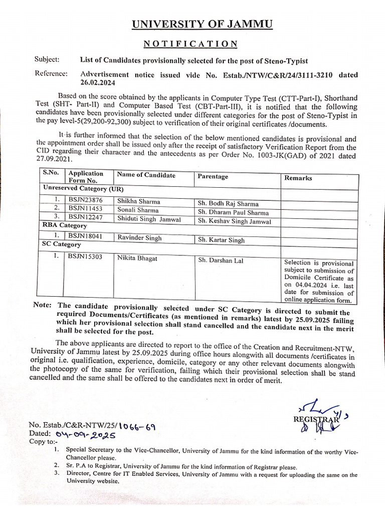 Steno Typist 2025 | PDF