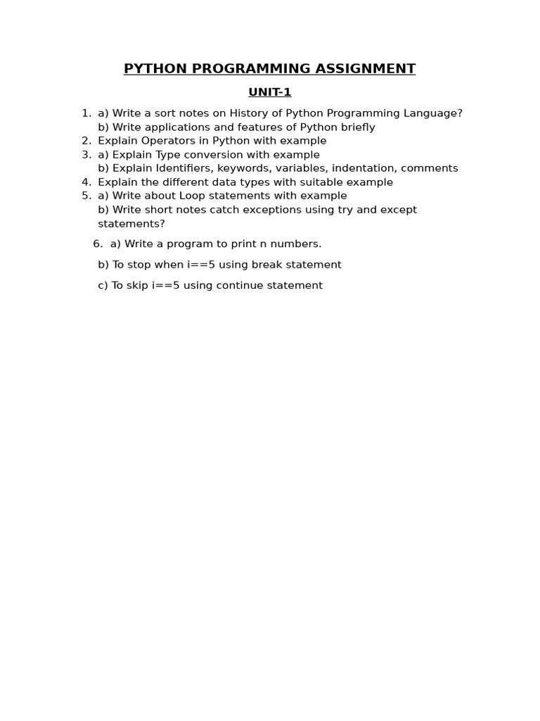 Python Programming Assignment1 | PDF
