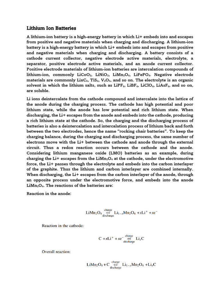 Understanding Lithium-Ion Battery Basics | PDF | Lithium Ion Battery ...