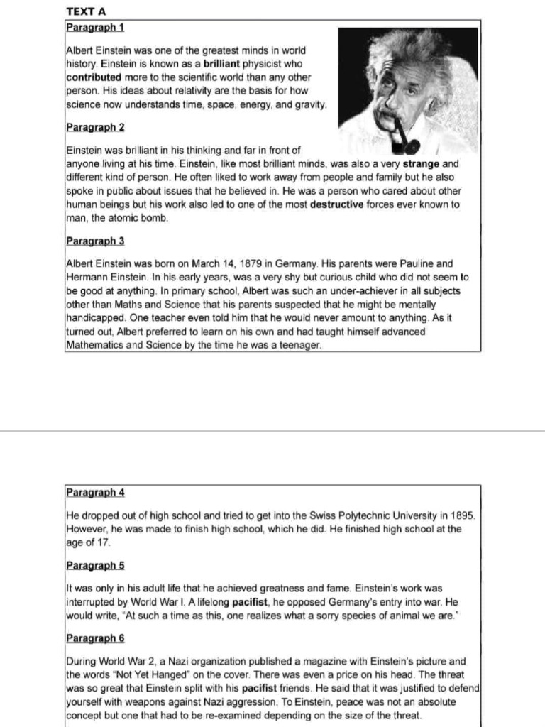 22.02 Comprehension Worksheet | PDF | Albert Einstein | Science