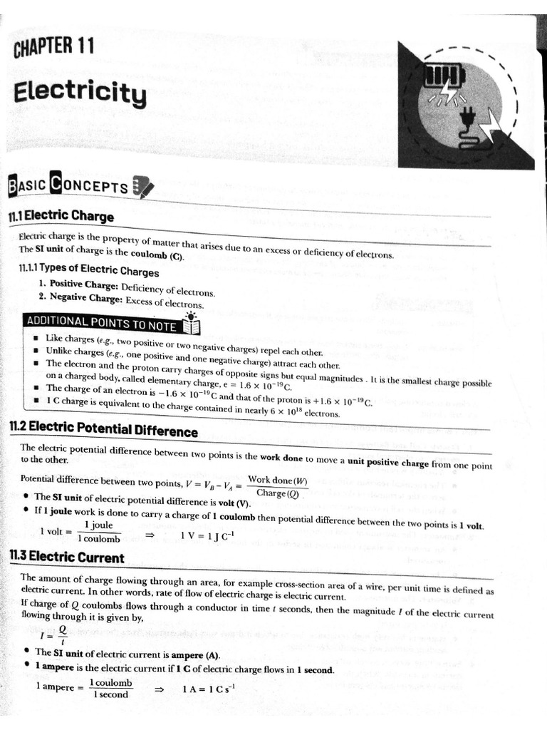 10 Electricity Notes With Imp. Questions | PDF