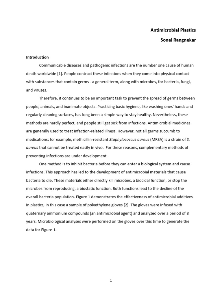 Antimicrobial Plastics Overview | PDF | Antimicrobial | Infection