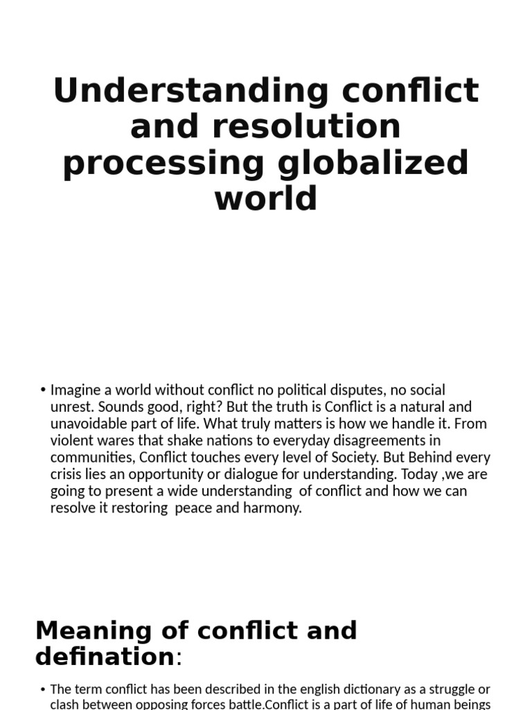 Conflict Understanding and Resolution Guide | PDF | Politics Of The ...