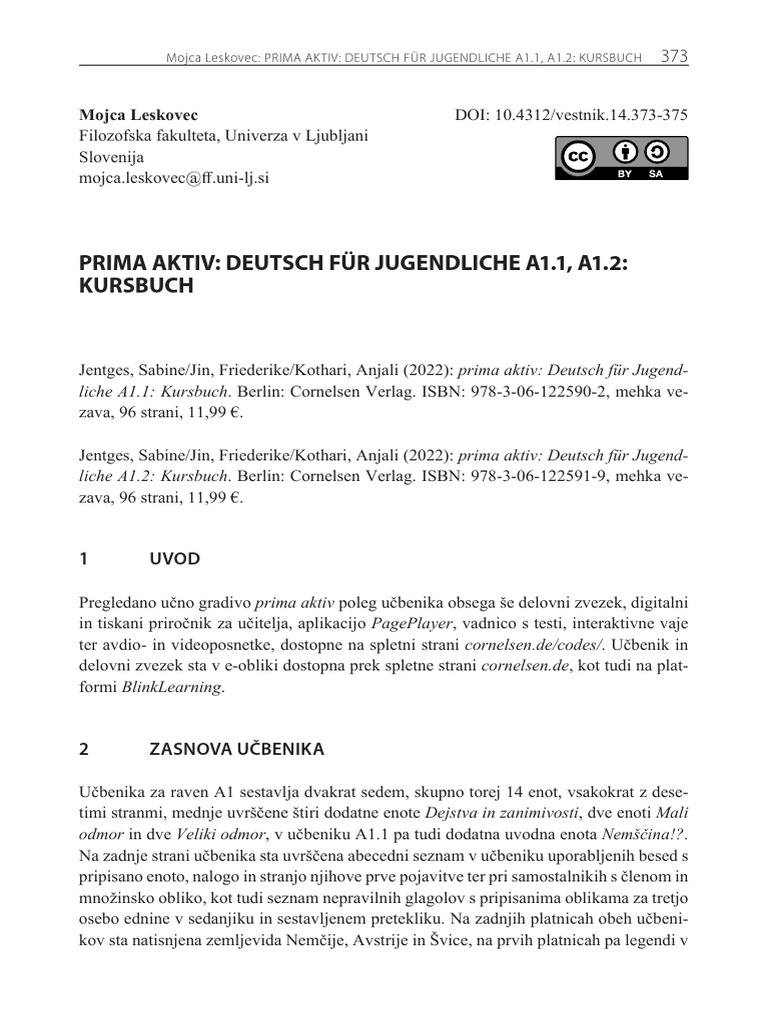 Prima Aktiv Deutsch Fur Jugendliche A11 A12 Kursbu | PDF