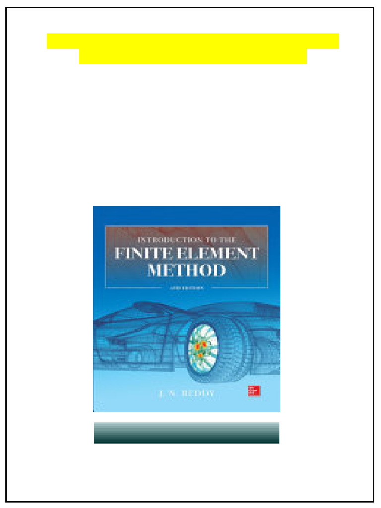 Introduction To The Finite Element Method 4E 4th Edition Reddy Available All Format | PDF ...
