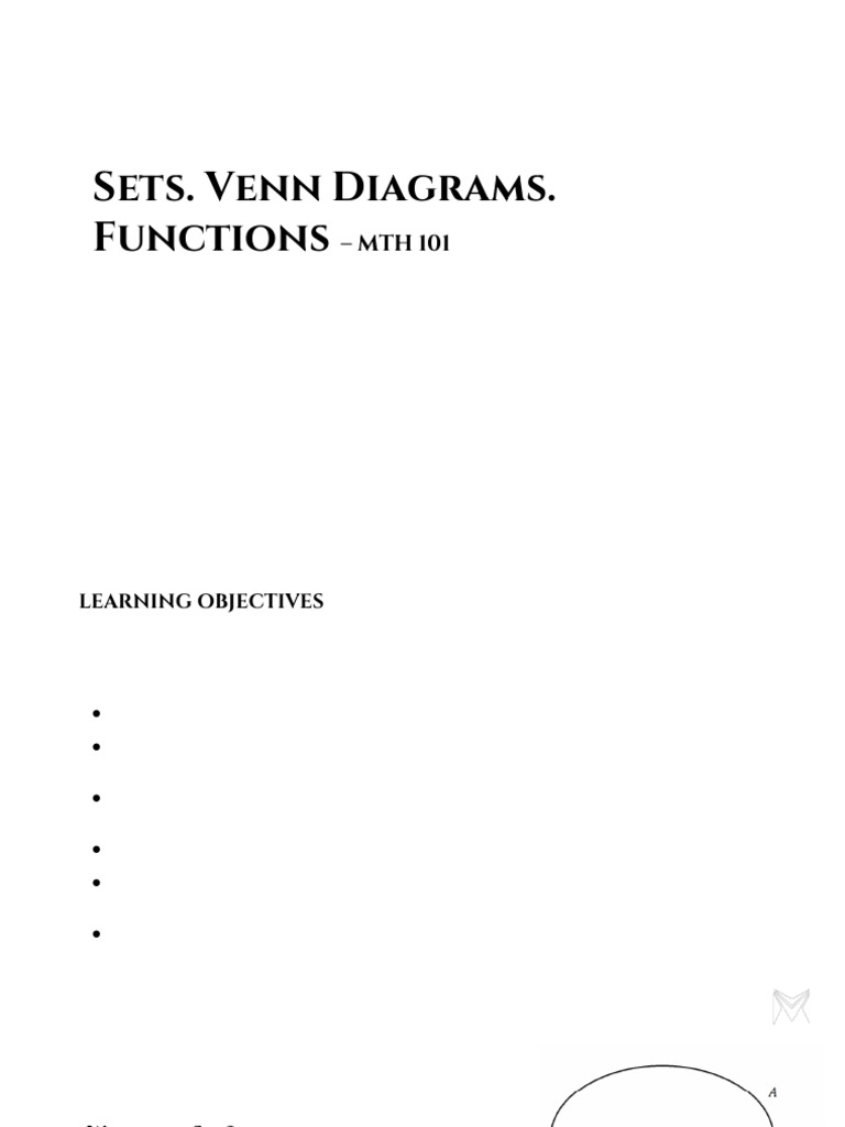 Mth101 Lesson 1 | PDF | Set (Mathematics) | Function (Mathematics)
