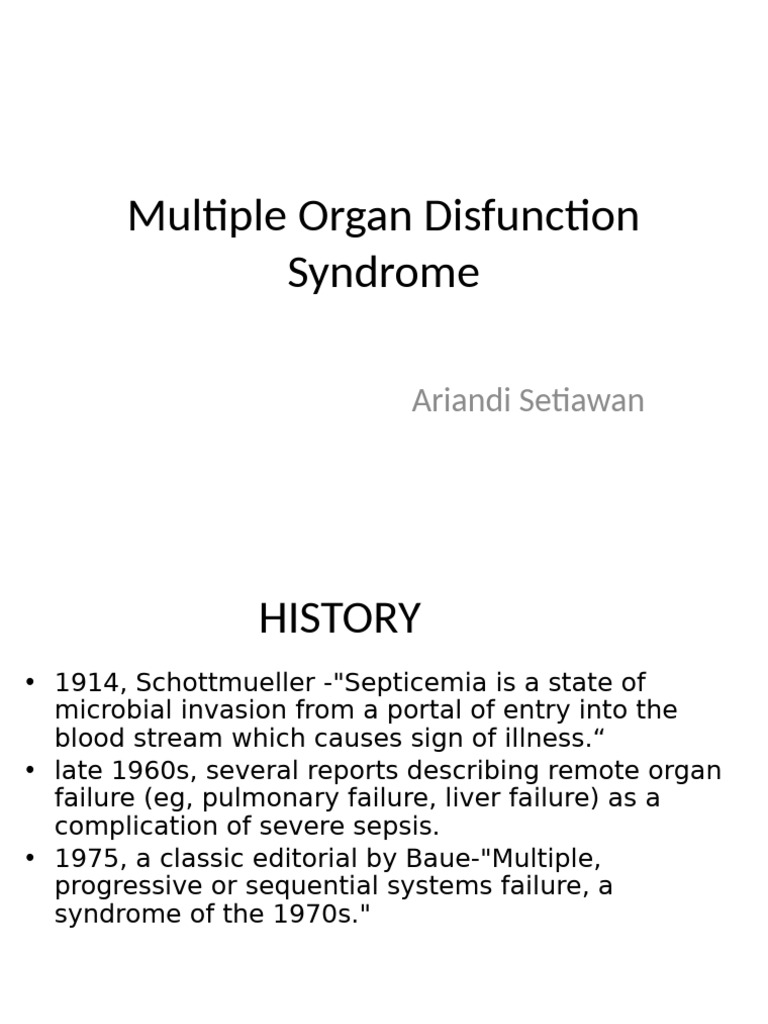 Multiple Organ Disfunction Syndrome | PDF | Sepsis | Blood Pressure