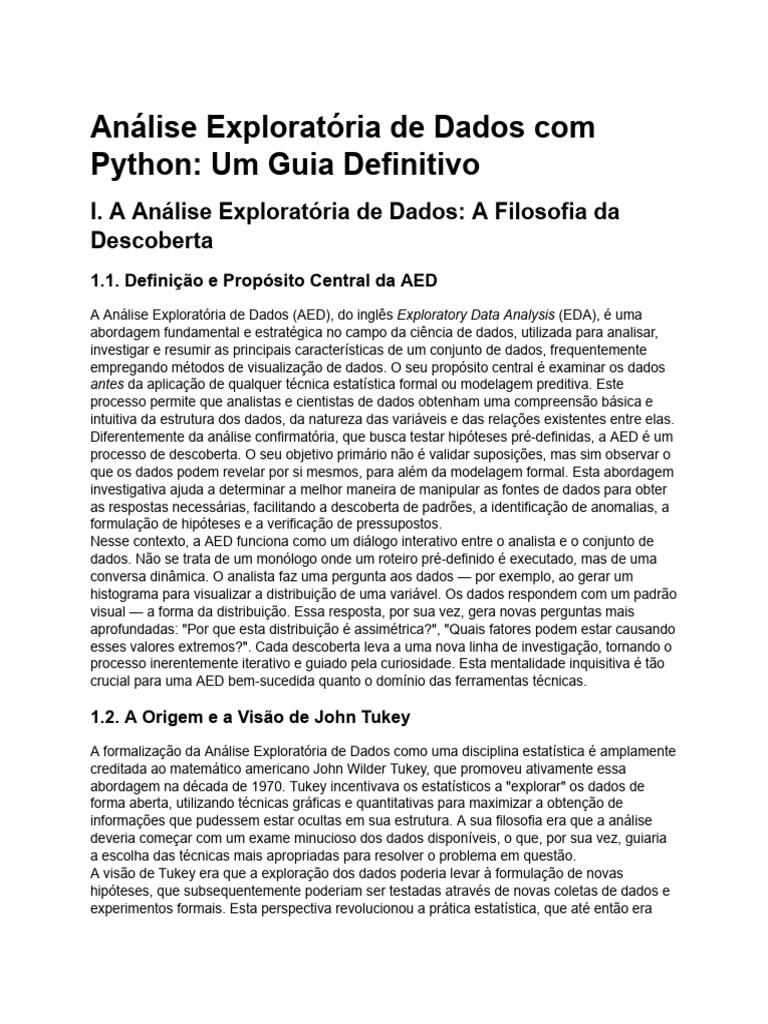 Python EDA Passo A Passo | PDF | Dados | Análise estatística