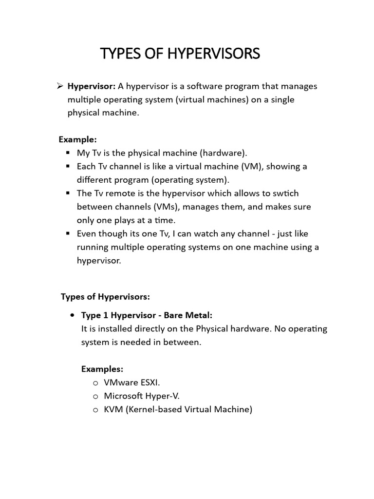 Types of Hypervisors | PDF