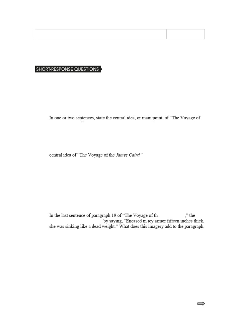 The Voyage of The James Caird - First Read Extension Questions PDF ...