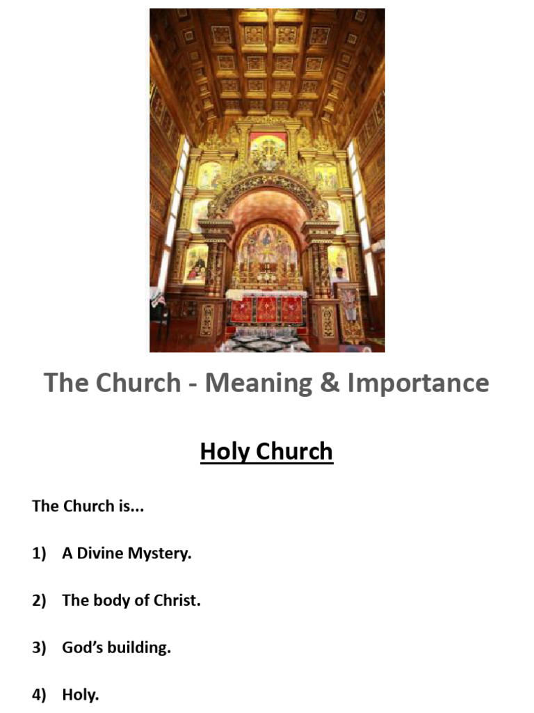 Importance of the Holy Church Explained | PDF | Holy Of Holies | Jesus