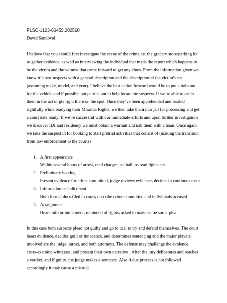 Criminal Justice Process Activity | PDF | Plea | Sentence (Law)