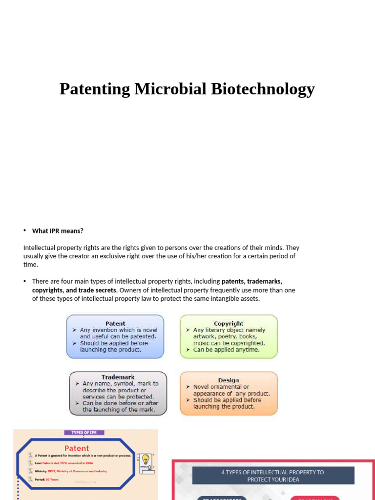 Microbial Biotechnology Patenting Guide | PDF | Intellectual Property ...