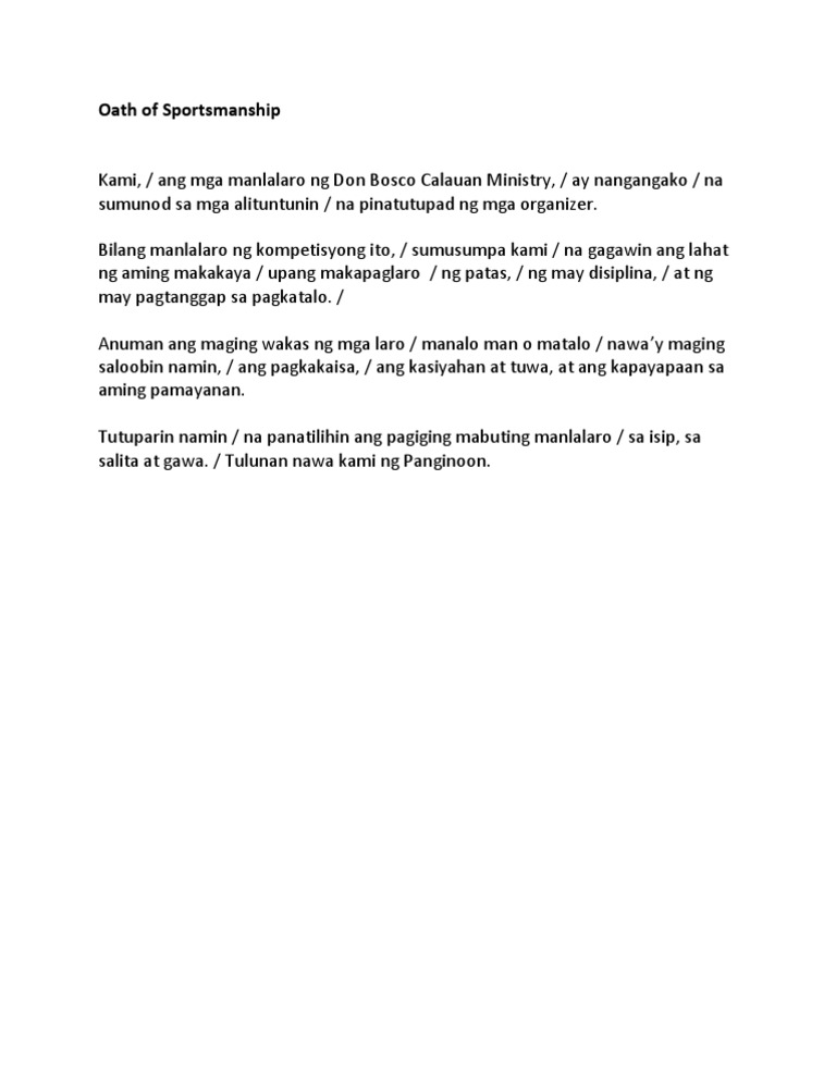 Oath of Sportsmanship