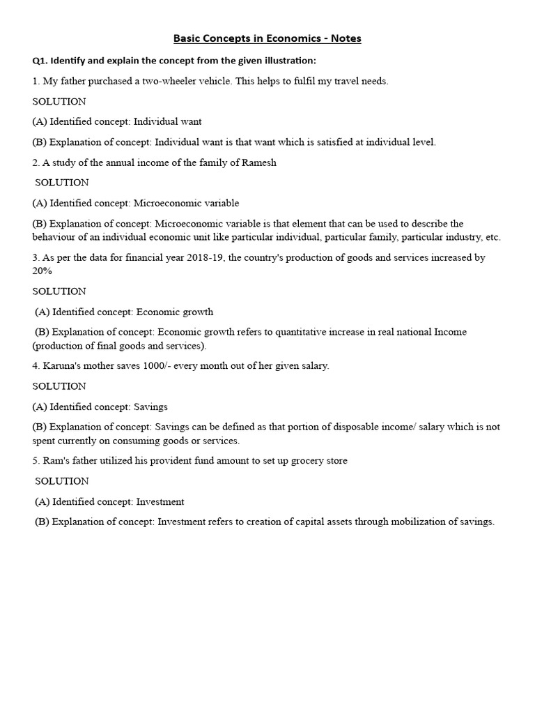 Key Economic Concepts Explained | PDF | Commodity | Value (Economics)