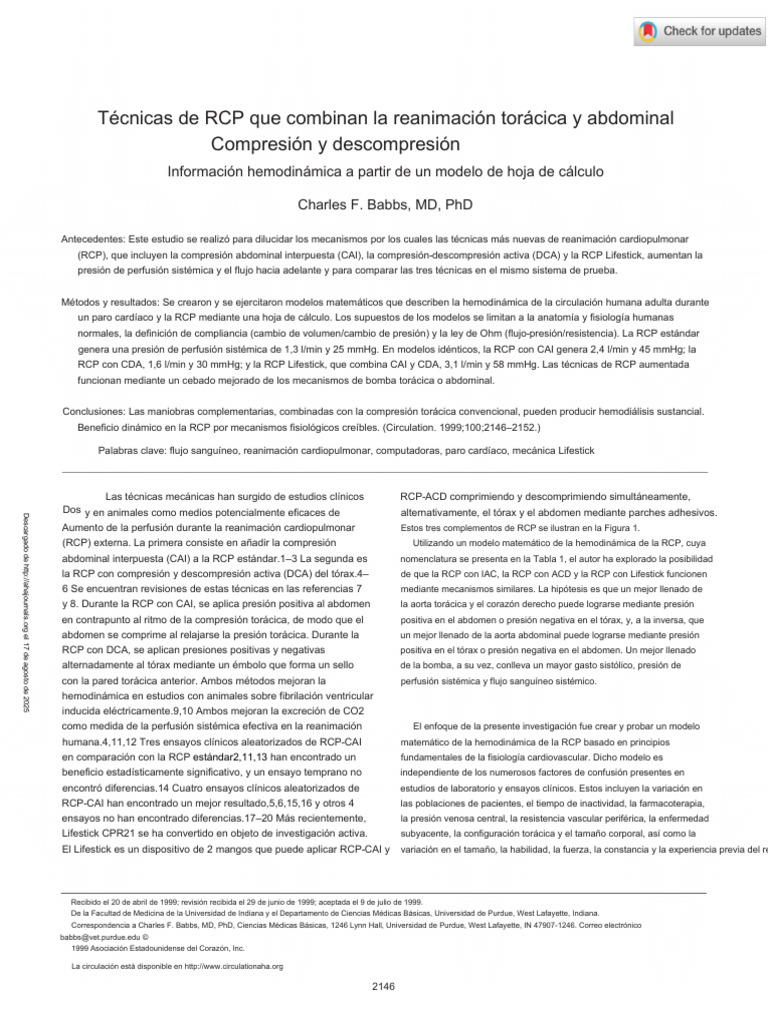 AAAA CPR Techniques That Combine Chest and Abdominal Compression and Decompression | PDF ...