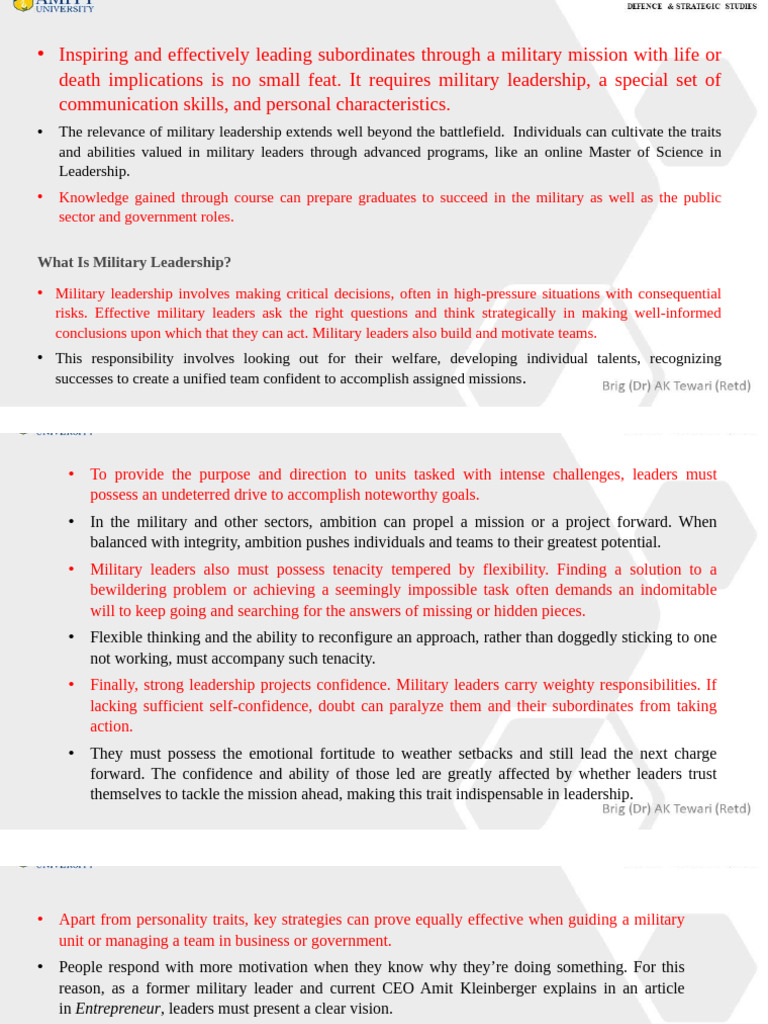 Military Leadership Skills & Education Guide | PDF | Leadership ...