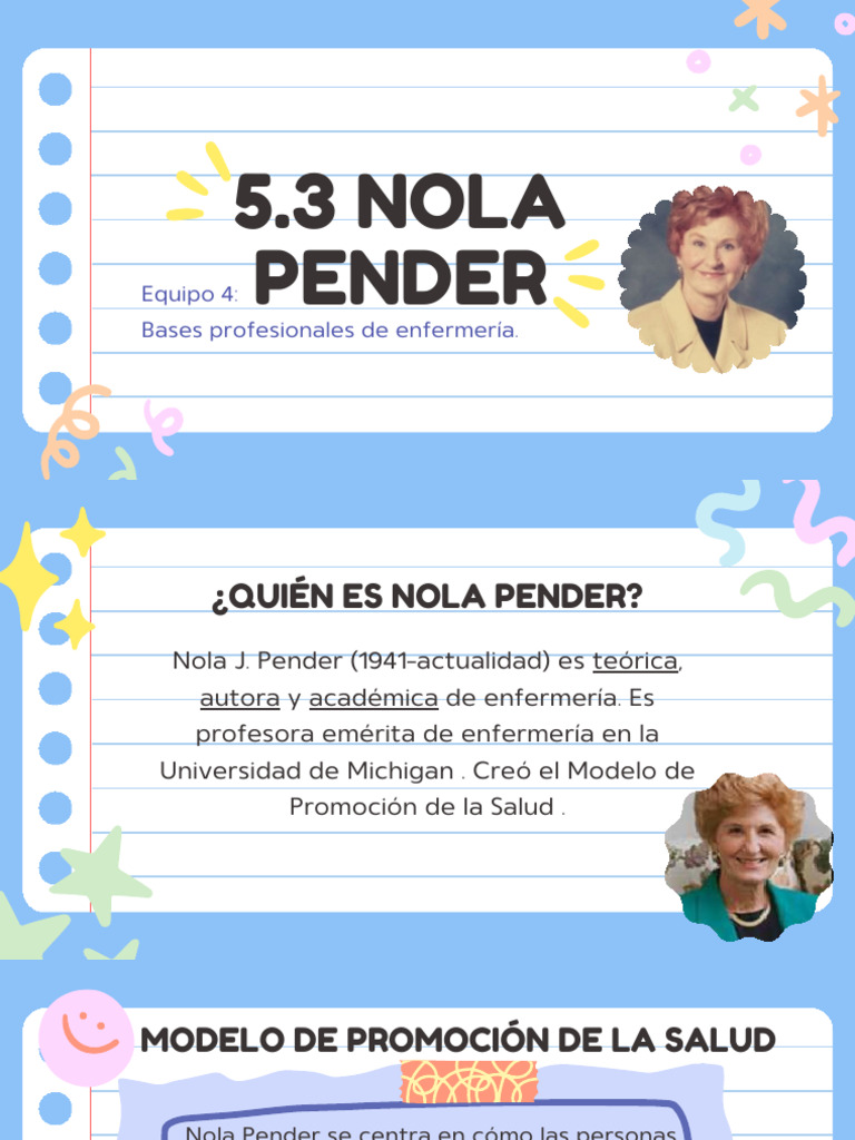 Modelo de Salud de Nola Pender | PDF | Comportamiento | Enfermería