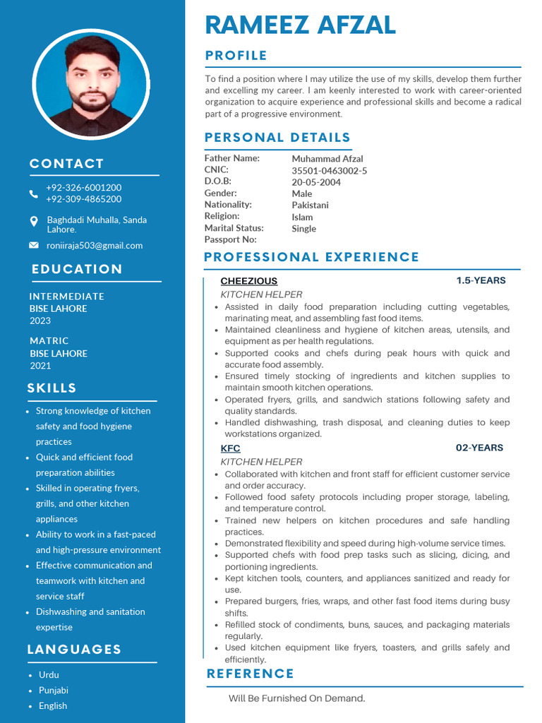 Rameez Afzal | PDF | Kitchen | Fast Food