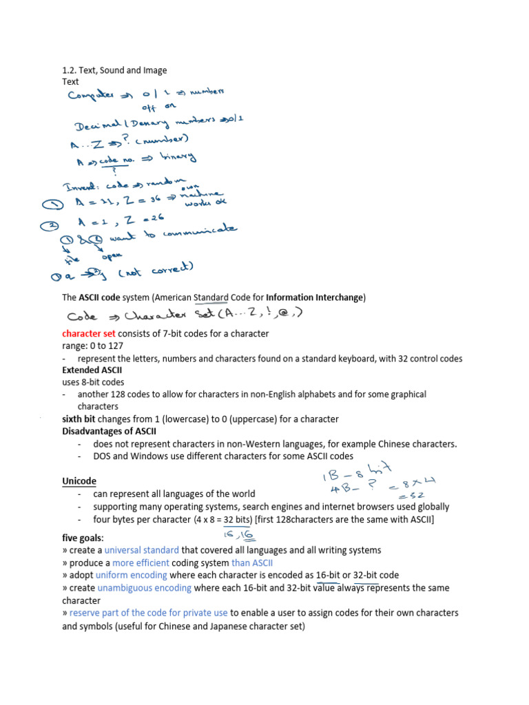 CS - 1.2 (Text, Sound and Image) | PDF