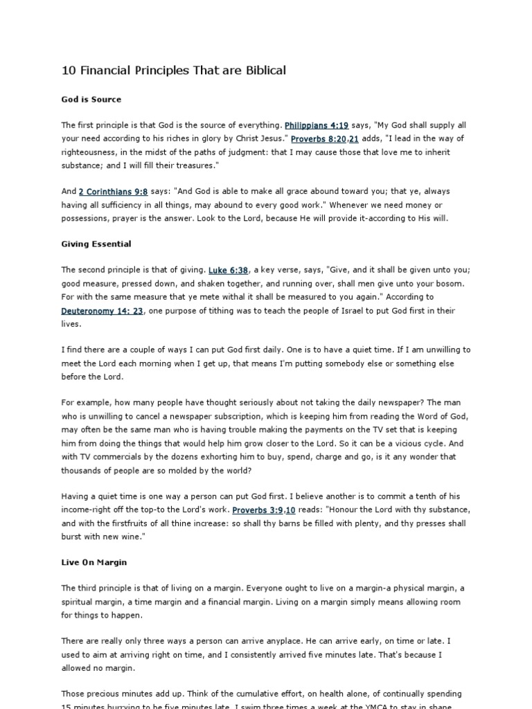 Biblical Financial Principles Guide | PDF | Debt | Interest