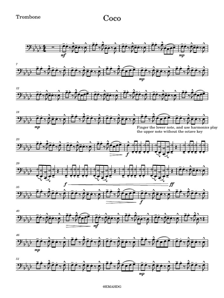 Coco-Trombone Basse 2 | PDF | Musical Instruments | Music Theory