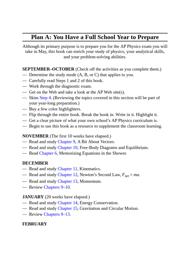 5st5 AP Phy C Study Plan | PDF
