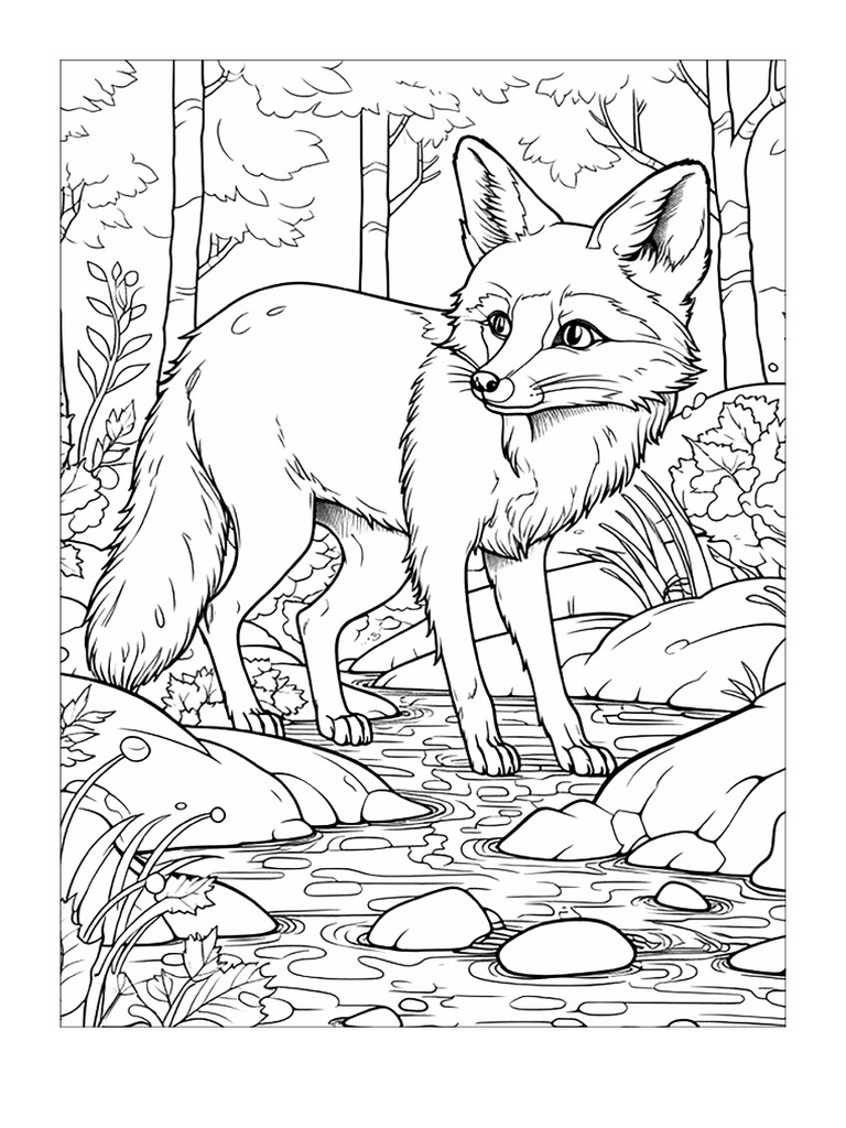 Coloring Cute Fox Forest | PDF