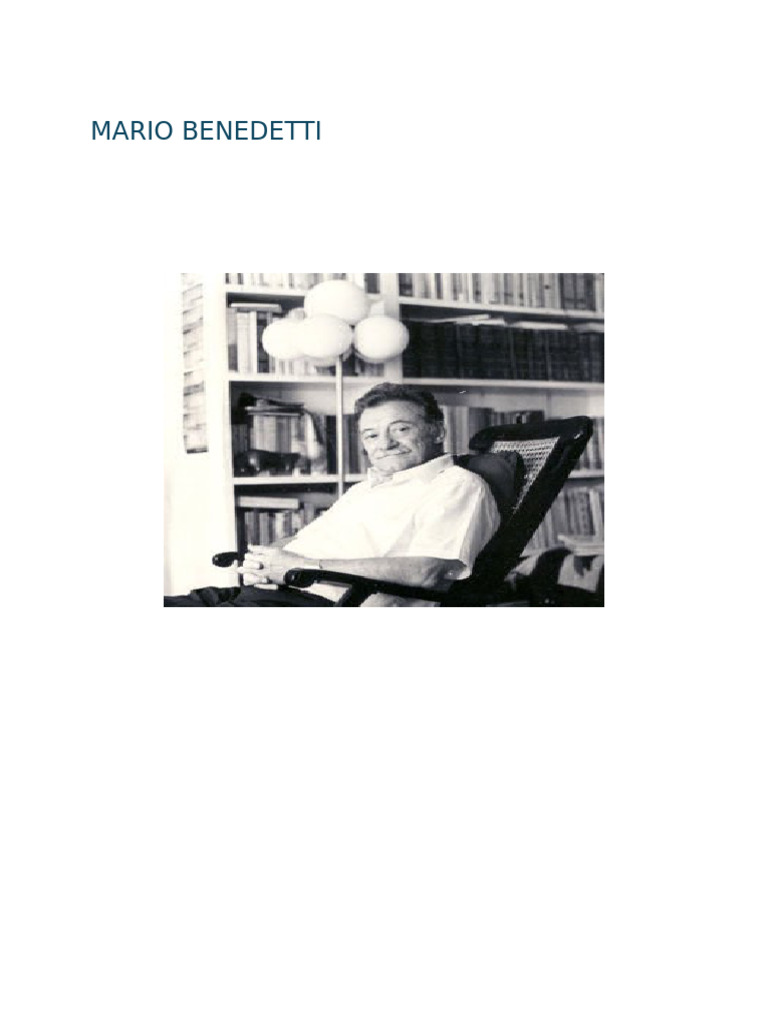 Biografía de Mario Benedetti: Vida y Obra | PDF
