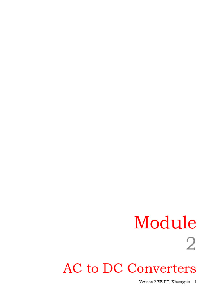 Module 2 AC to DC Converters | PDF | Rectifier | Power Inverter