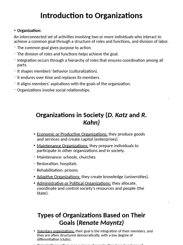 PPT2 - Introduction To Organizations | PDF | System | Social Psychology