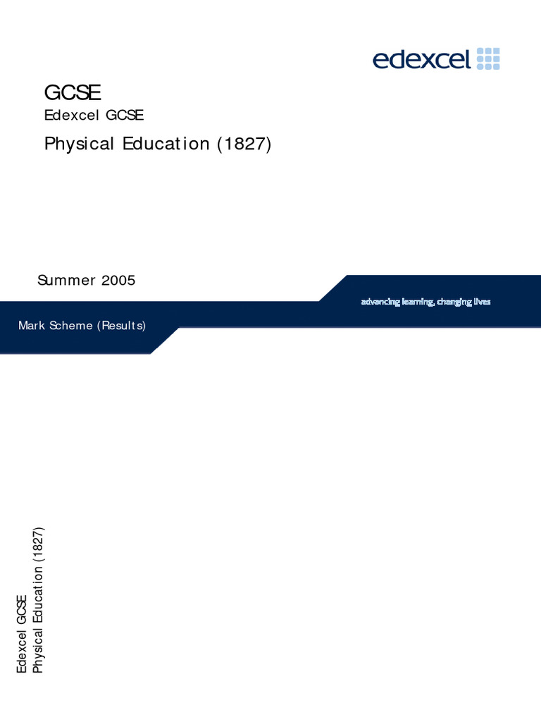 Edexcel GCSE Physical Education Mark Scheme | PDF | Aerobic Exercise ...