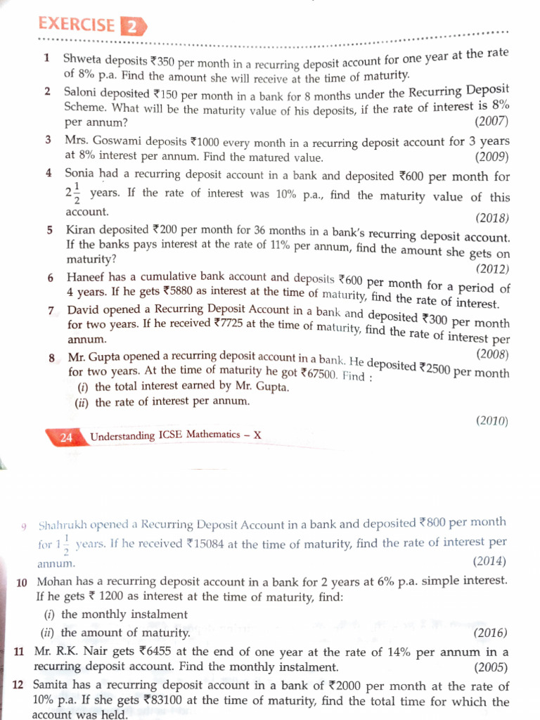 Recurring Deposit Calculations Guide | PDF | Business | Economies