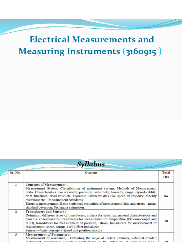 Electrical Measurement and Measuring Instruments | PDF | Observational Error | Electrical ...