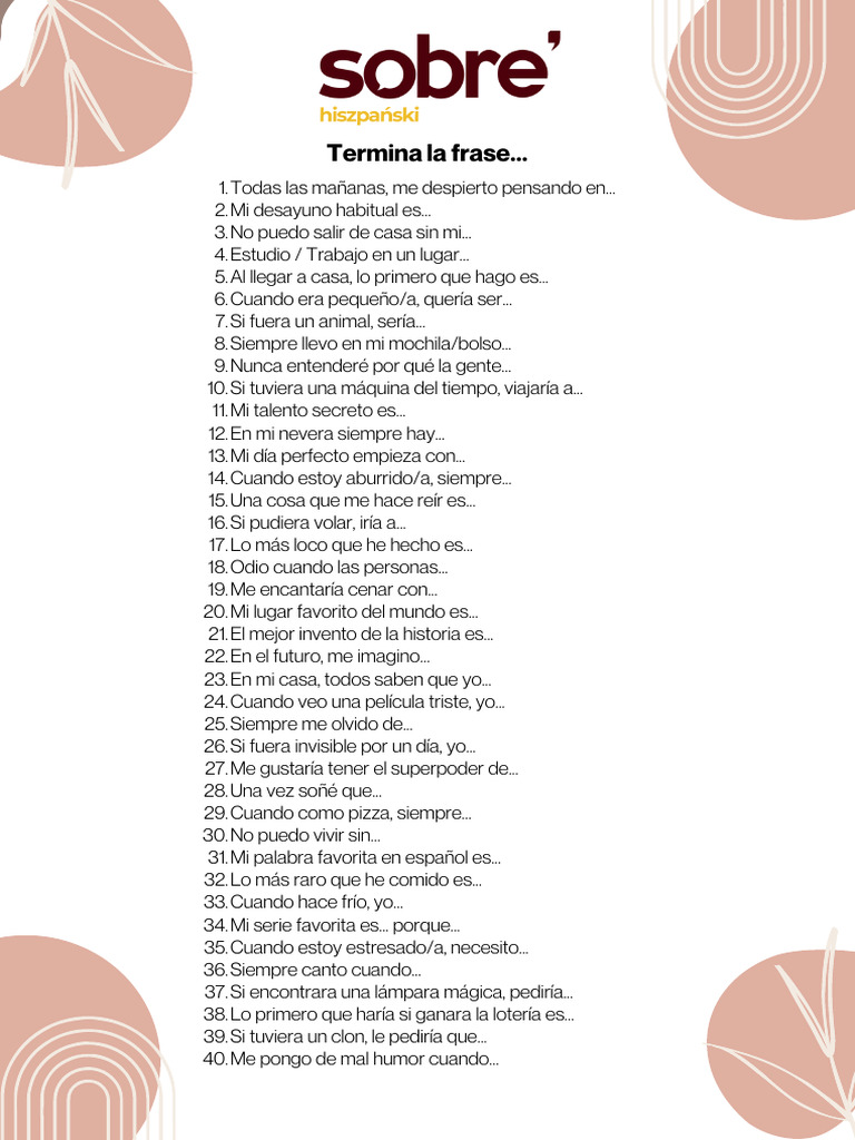 Termina La Frase | PDF
