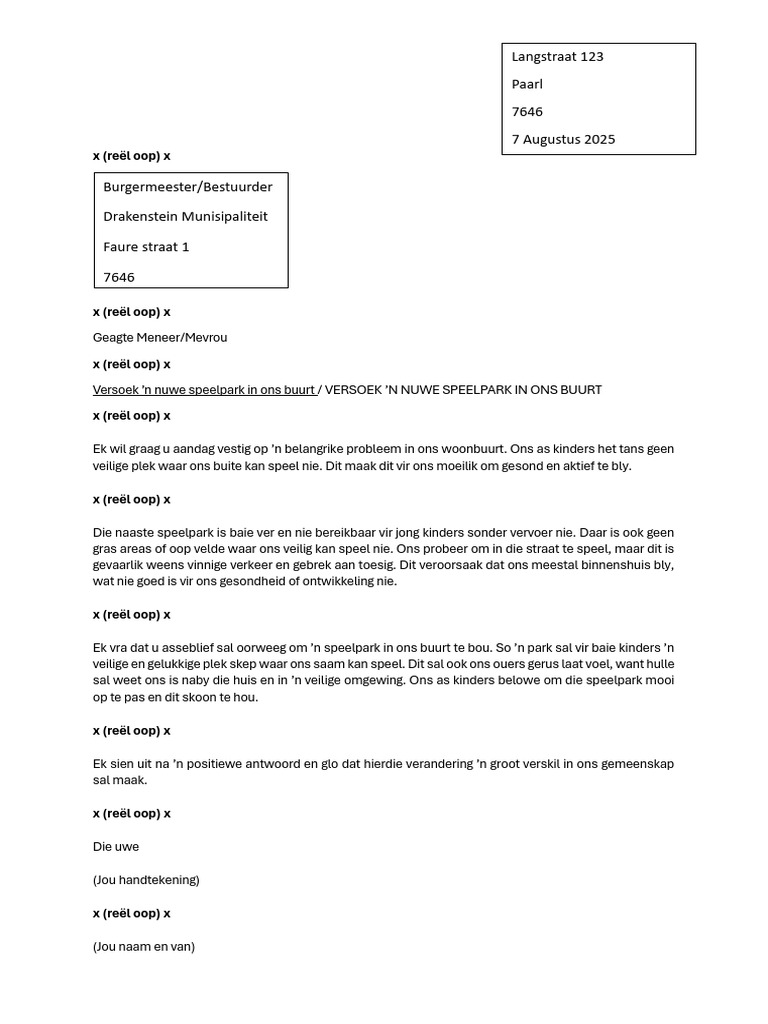 Formele Brief | PDF