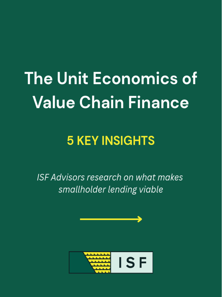 Unit Economics of Value Chain Finance | PDF