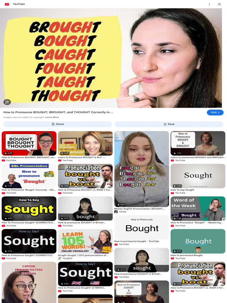 Pronunciation Guide: Taught, Thought, Sought | PDF | English Language ...