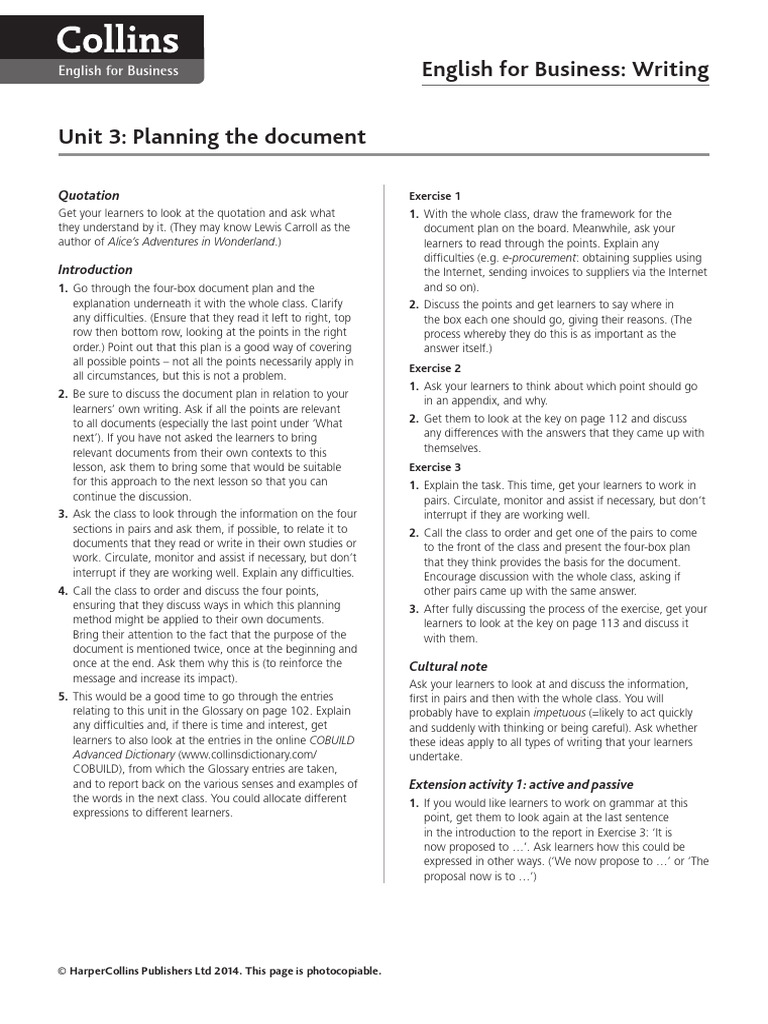 Business Writing Unit 3 Teacher Resources | PDF | Learning | Human ...