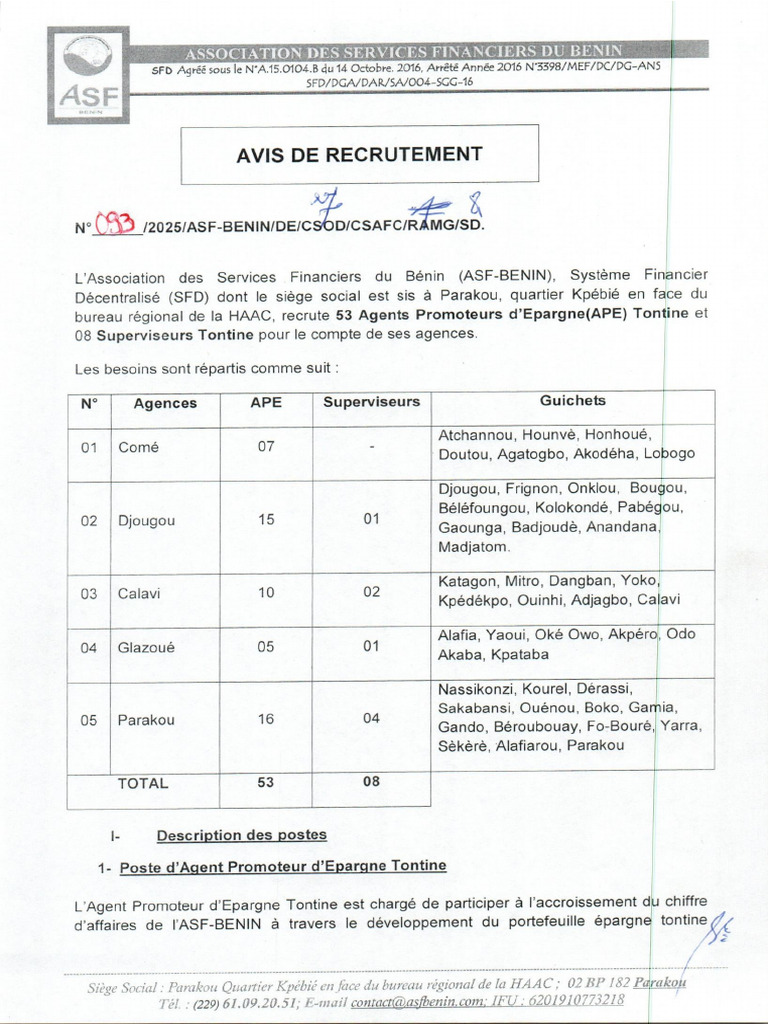 N°093 - 11-02-2025 Avis de Recrutement APE Et Superviseurs | PDF