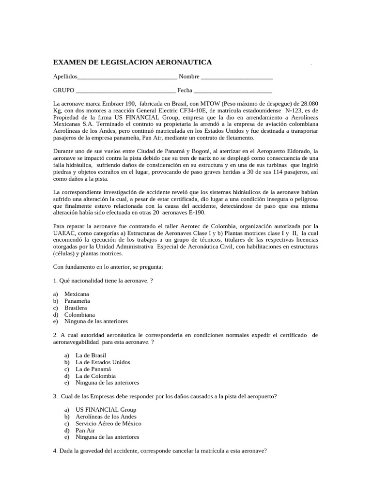 Ex Fin | PDF | Aeronáutica | Seguridad de la aviación