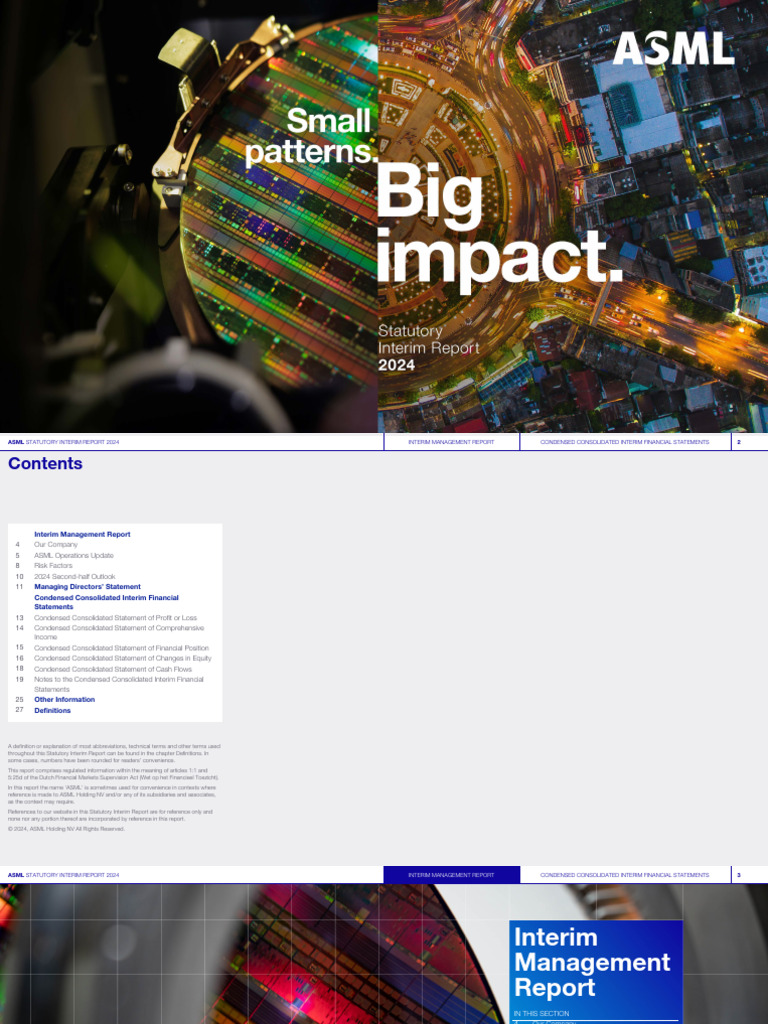 ASML Statutory Interim Report 2024 | PDF | Equity (Finance) | Income